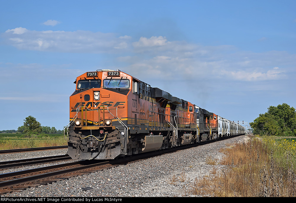 BNSF 7373 westbound BNSF sand train